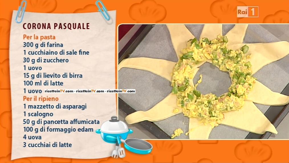 Le ricette della prova del cuoco: corona pasquale di Natalia Cattelani.