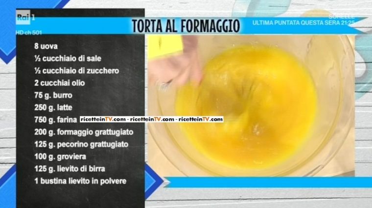 La prova del cuoco | Ricetta torta al formaggio di Anna Moroni